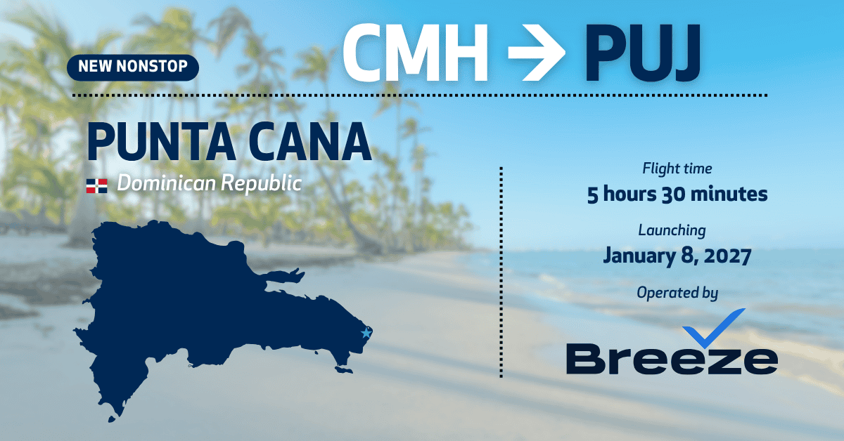 Boarding soon: Nonstop flights to Punta Cana - John Glenn International ...